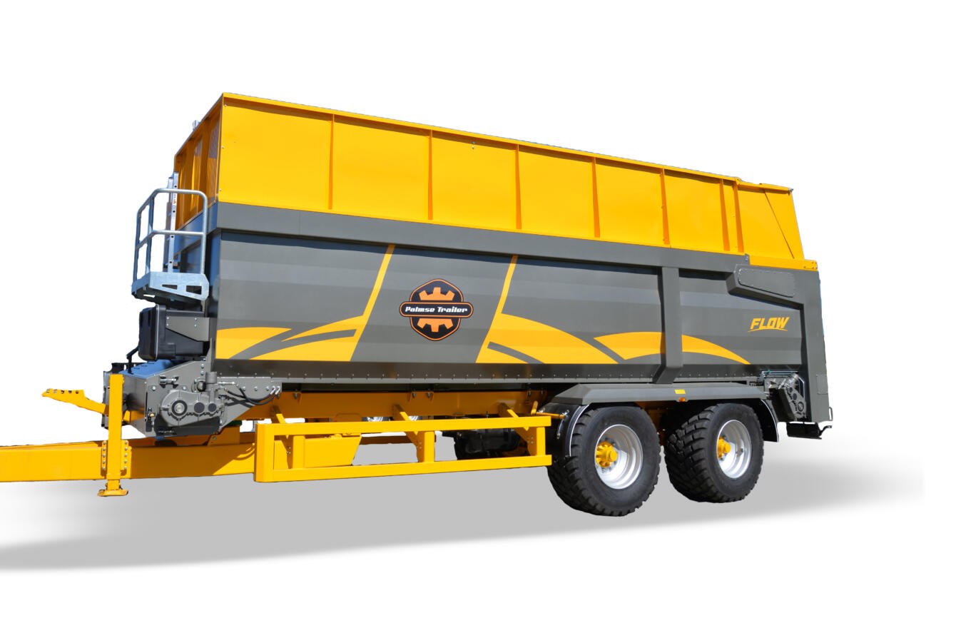 PT9820 FLOW - conveyor belt trailer with auger feeder - Palmse Trailer